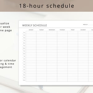 Minimalist Class Schedule PDF Template for School Week Organization ...