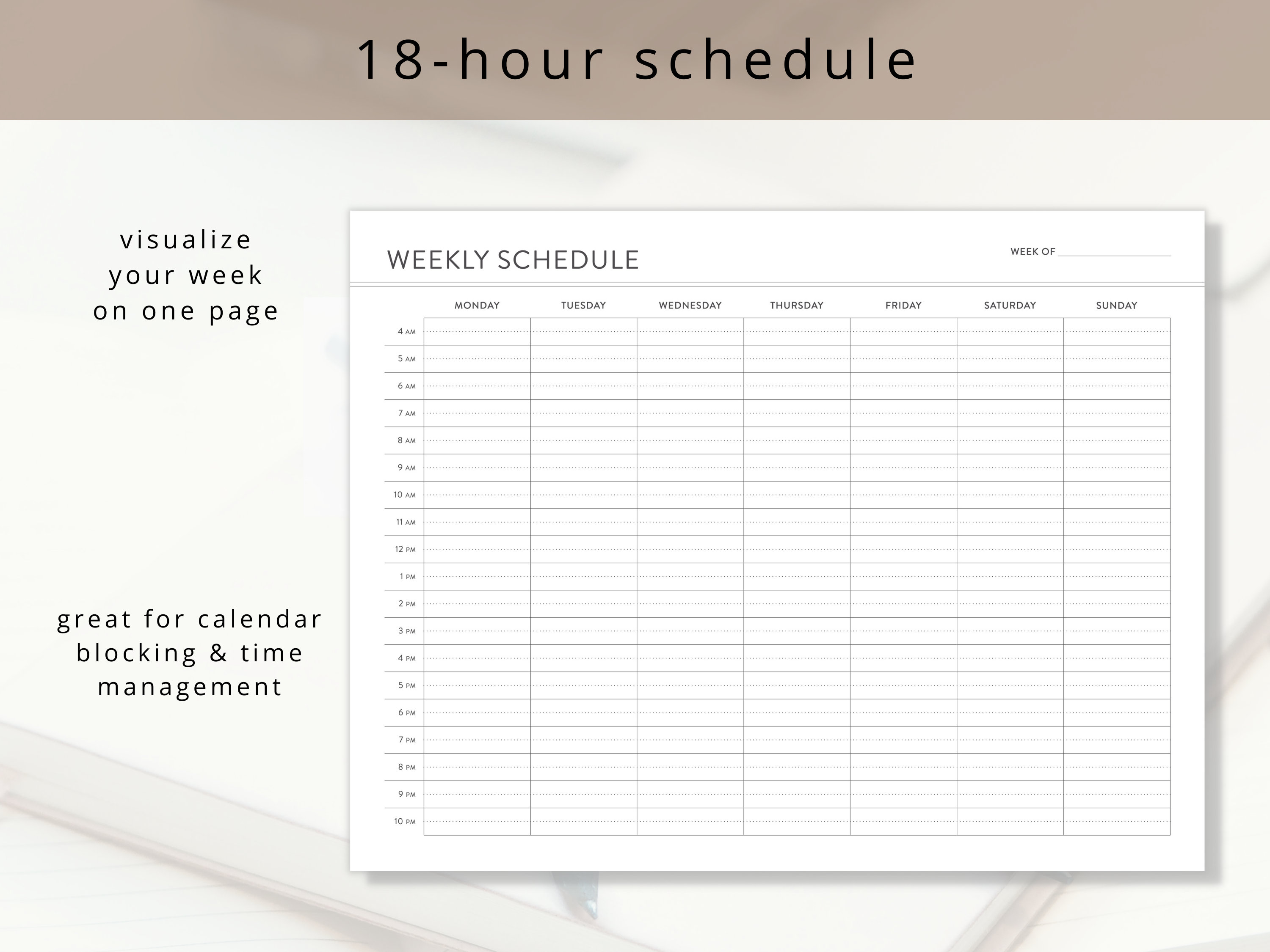 Minimalist Class Schedule PDF Template for School Week Organization ...
