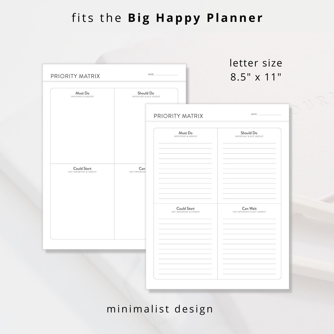 Eisenhower Matrix Worksheet: Printable Task Planner for Productivity ...