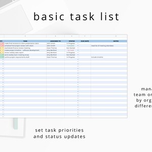 Minimalist Digital Employee Task List Template for Project - Etsy