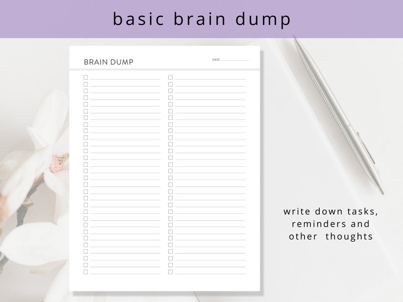 Minimalist Brain Dump PDF Template With Eisenhower Matrix - Etsy