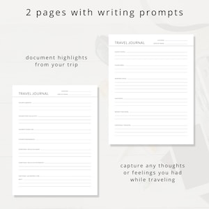 Printable Travel Journal Template: Mindful Reflection Diary (US Letter ...