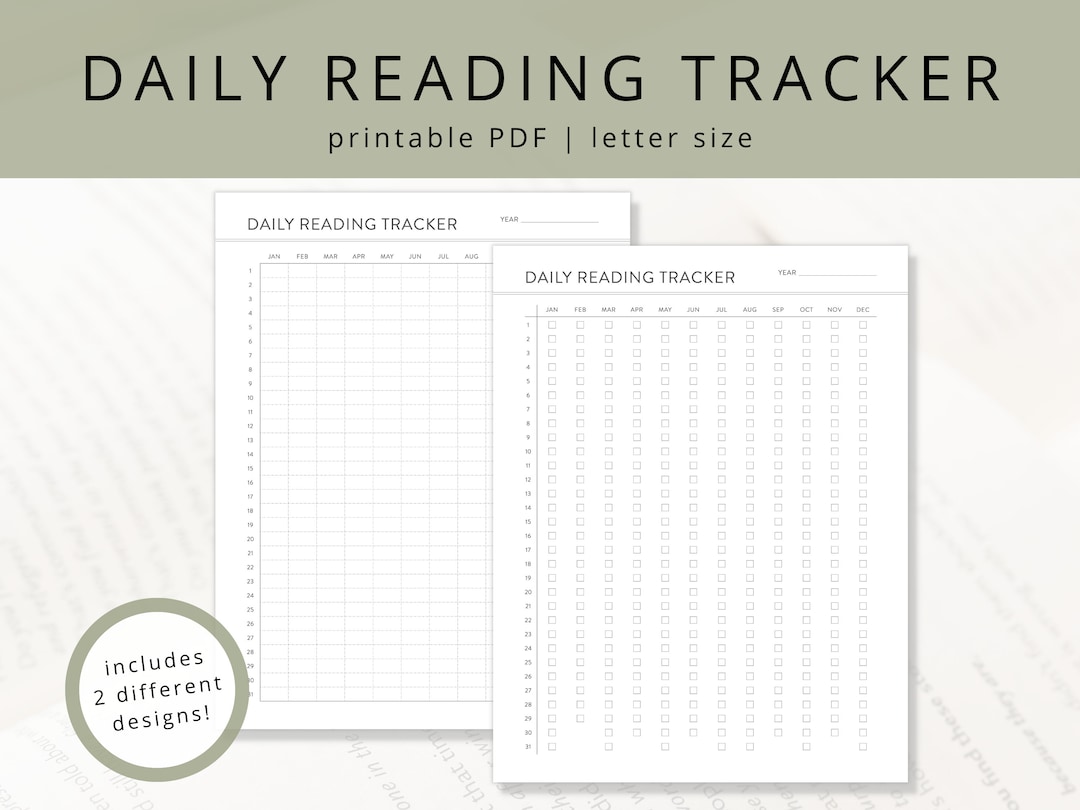 Minimalist Daily Reading Tracker PDF Templates for Summer Reading ...