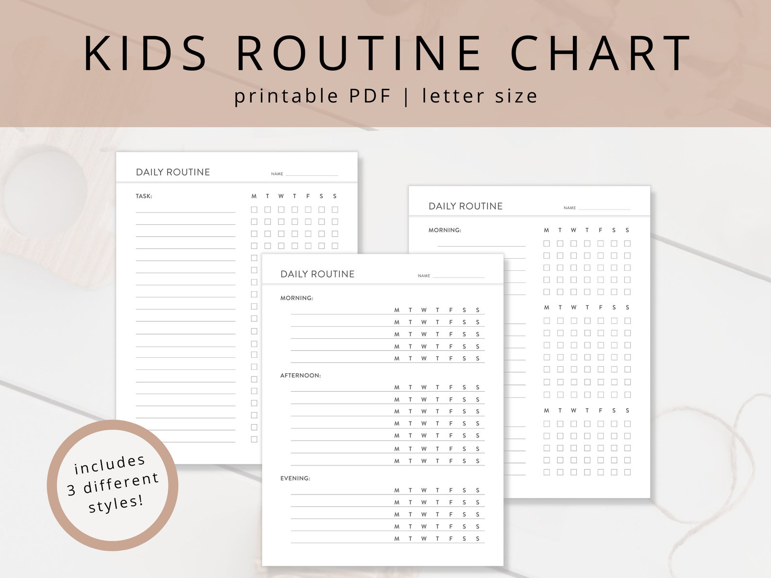 Kids Daily Routine Chart PDF Template Printable Daily - Etsy Australia