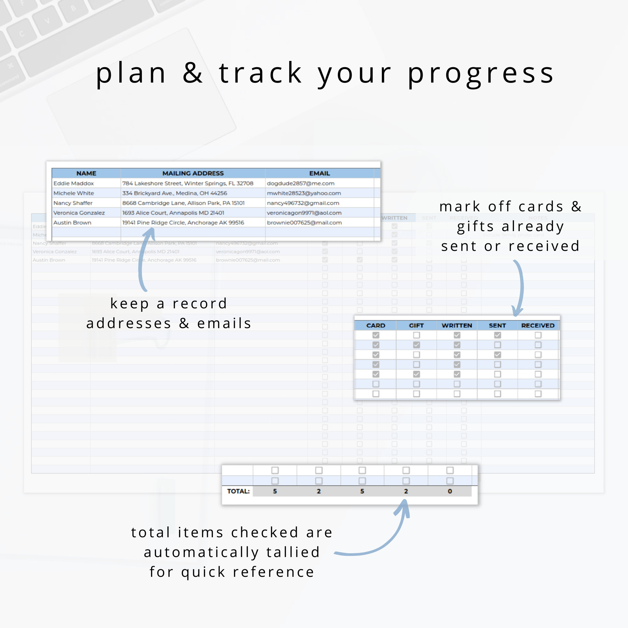 Minimalist Digital Greeting Card Tracker for Personal Contacts ...