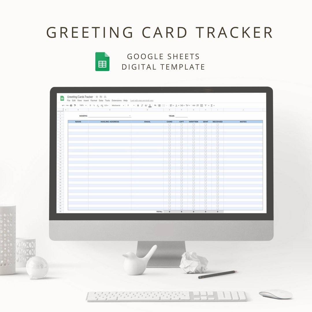 Minimalist Digital Greeting Card Tracker for Personal Contacts ...