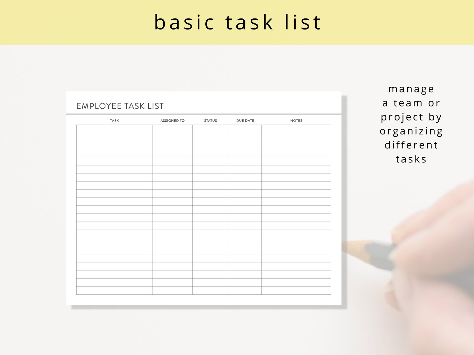 Minimalist Employee Task List PDF Printable to Do List for - Etsy