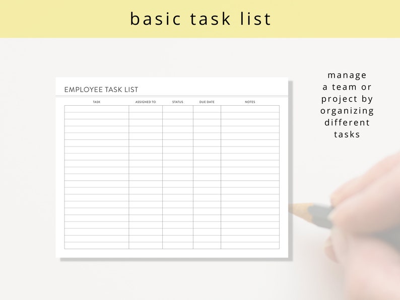 Minimalist Employee Task List PDF Printable to Do List for - Etsy
