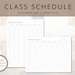 Minimalist Class Schedule PDF Template for School Week Organization ...