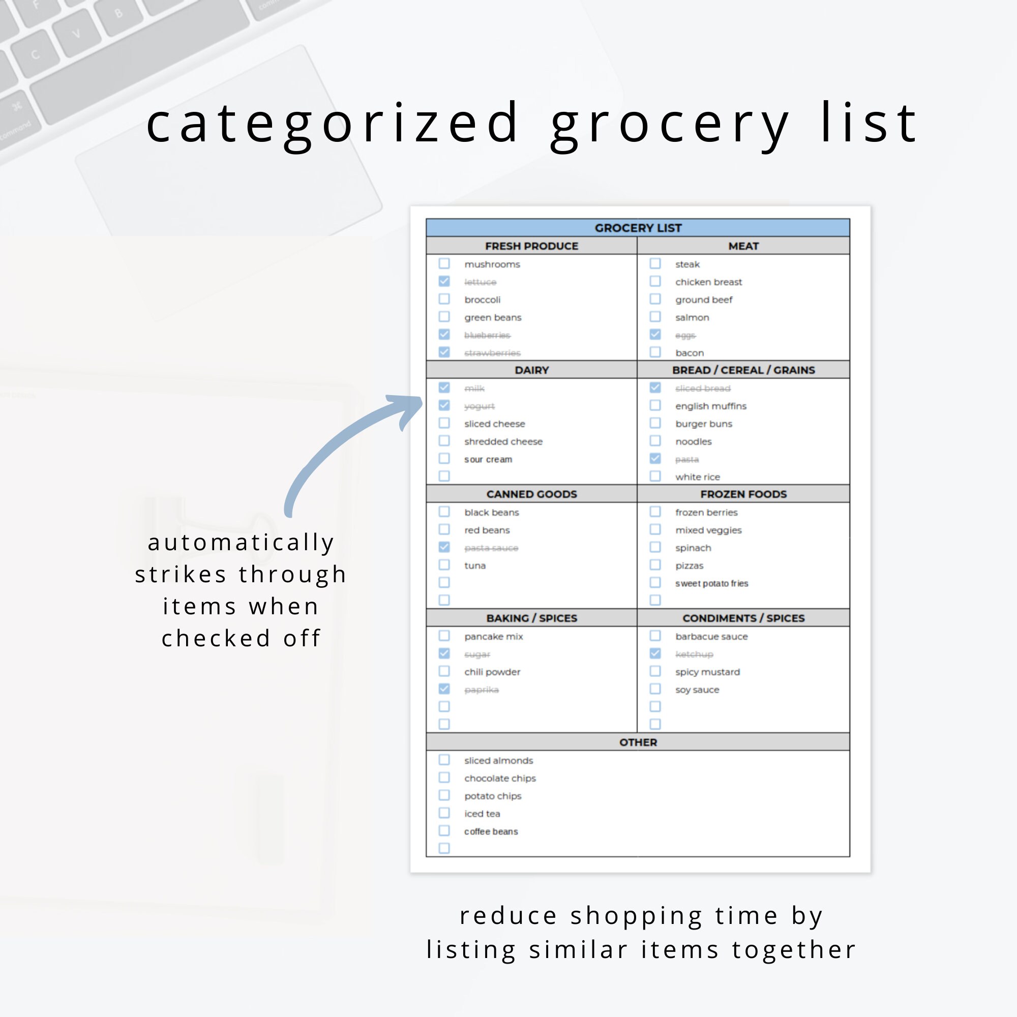 Digital Monthly Meal Planner & Grocery List for Family Menu Planning ...