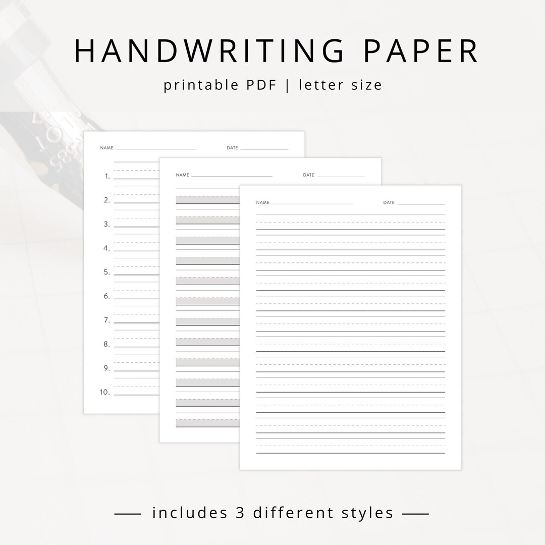 Kids Handwriting Paper PDF for Writing Block and Cursive Letters, Blank ...