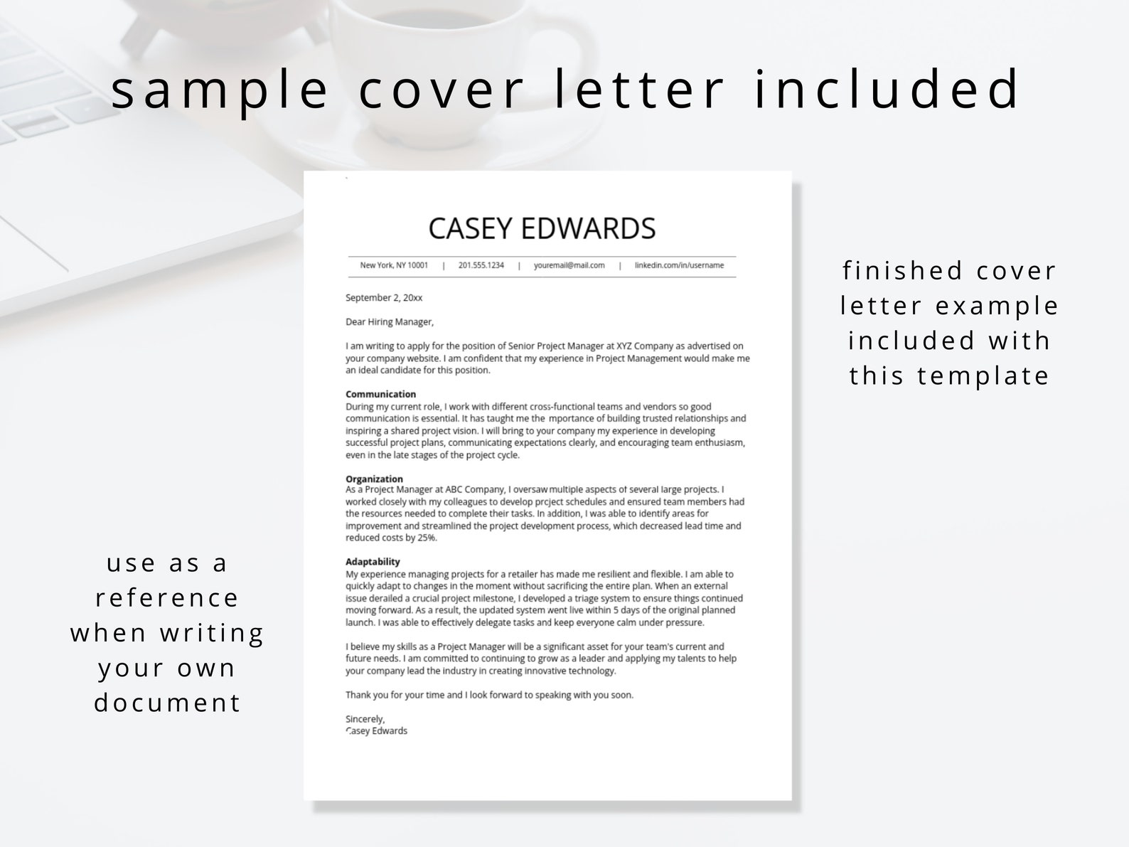 Minimalist Targeted Digital Cover Letter Template With Writing Tips ...