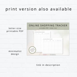 Minimalist Digital Shopping Tracker for Personal Purchases, Interactive ...