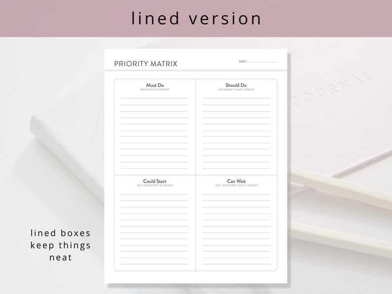 Minimalist Priority Matrix Worksheet PDF for Productivity & - Etsy