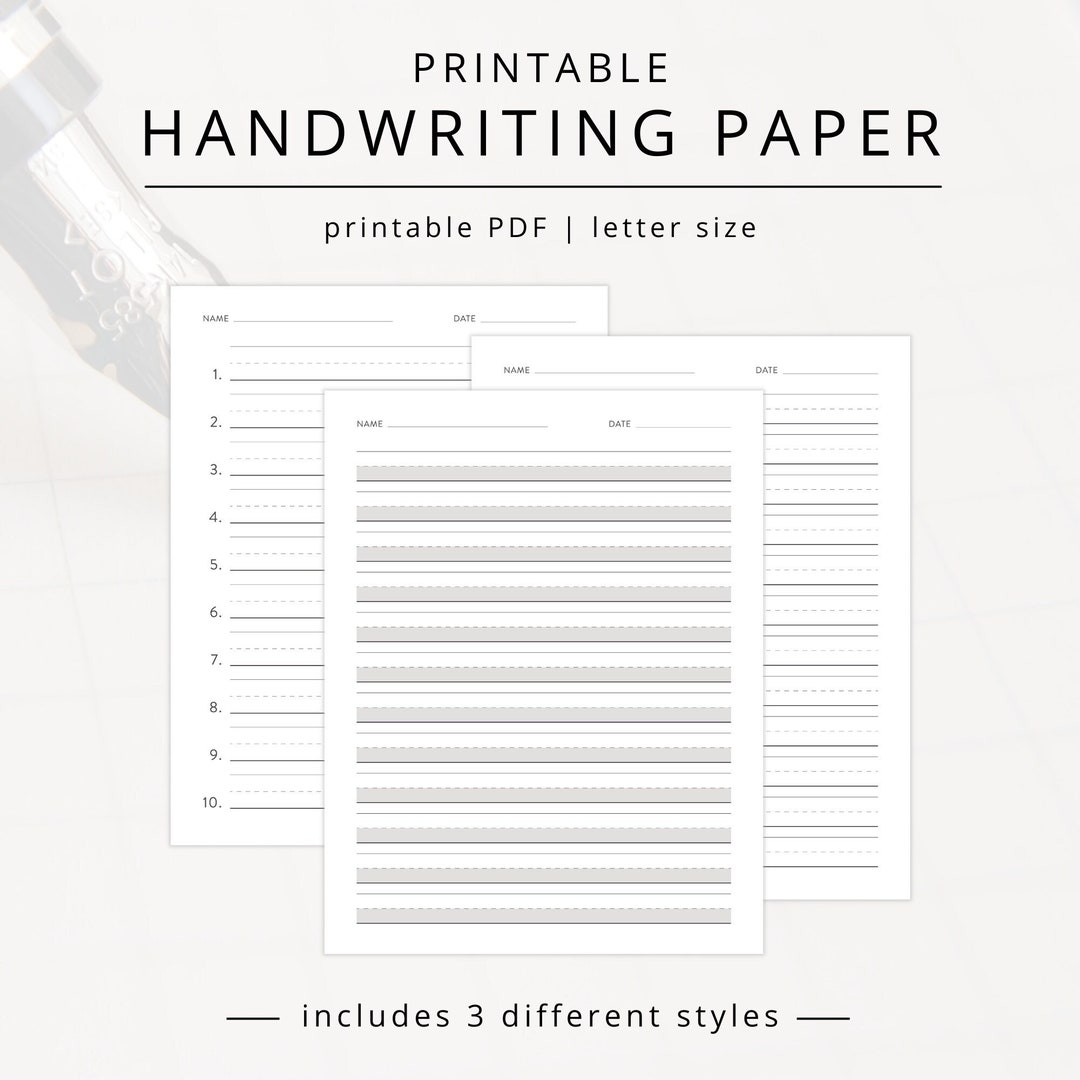 Kids Handwriting Paper PDF for Writing Block and Cursive Letters, Blank ...