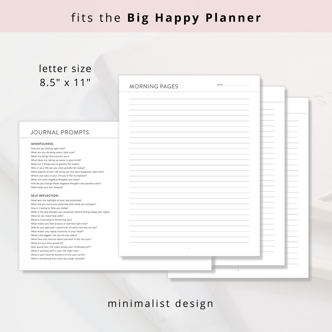 Minimalist Morning Pages PDF With Journal Writing Prompts, Printable ...