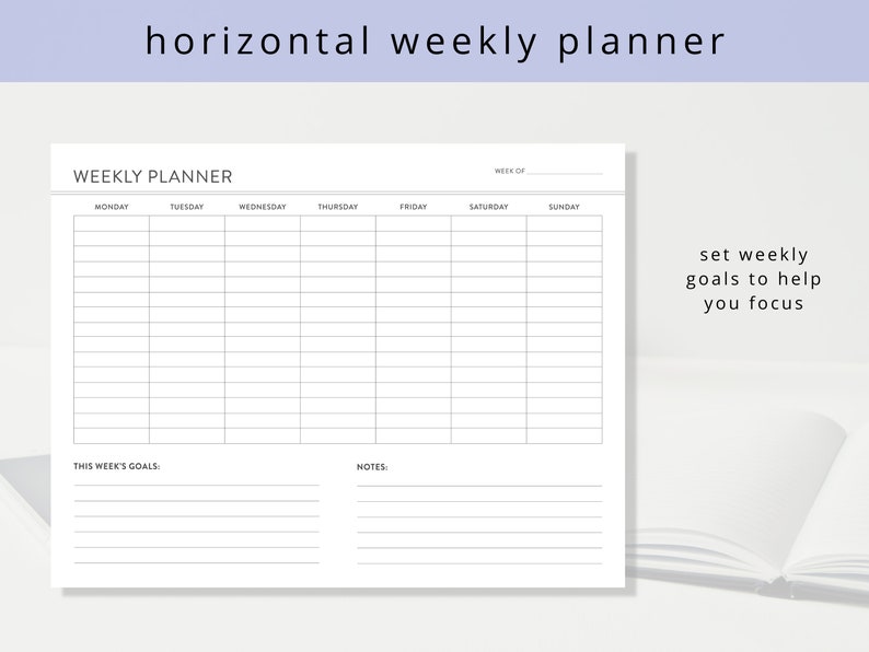 Minimalist Daily & Weekly Printable Planner Bundle Undated - Etsy