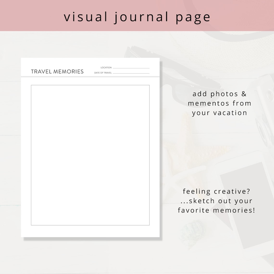 Minimalist Travel Journal PDF Templates for Vacation Memories ...