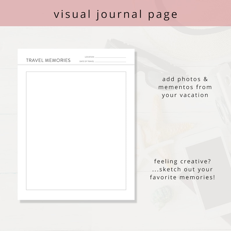 Minimalist Travel Journal PDF Templates for Vacation Memories ...