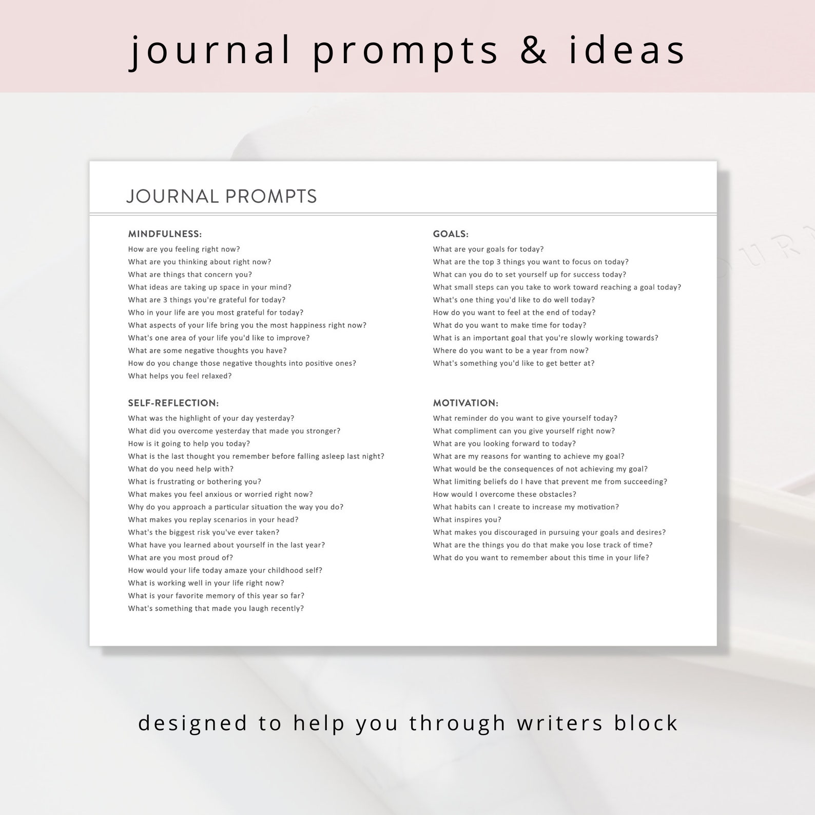 Minimalist Morning Pages PDF With Journal Writing Prompts, Printable ...