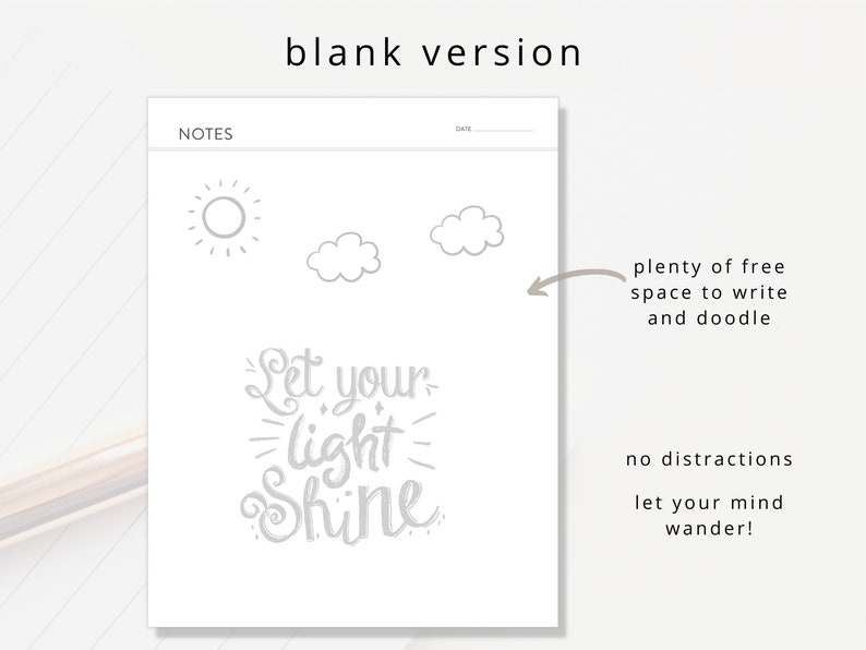 Printable Notes Pages: Lined, Dot Grid & Blank (PDF Download) - Etsy