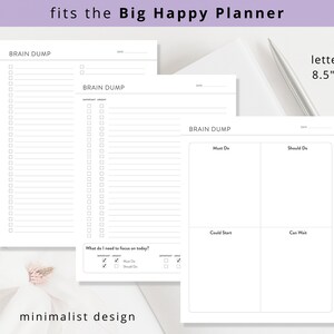 Minimalist Brain Dump PDF Template With Eisenhower Matrix - Etsy