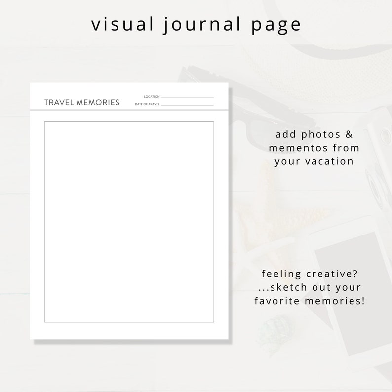 Printable Travel Journal Template: Mindful Reflection Diary (US Letter ...