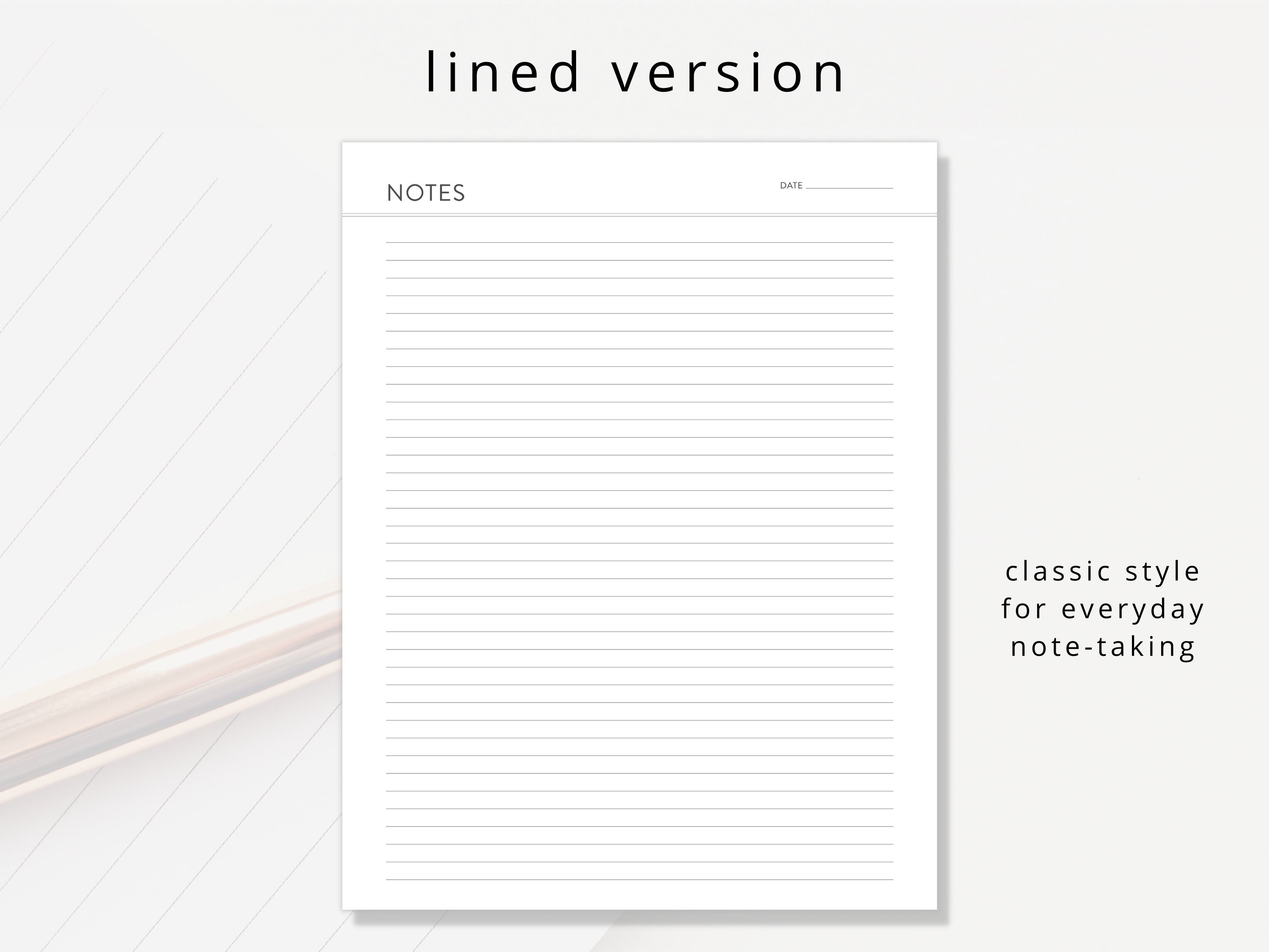 Minimalist Notes Pages PDF, Printable Writing Paper, Dot Grid Template ...