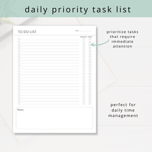 Minimalist Daily / Weekly to Do List PDF for Organization ...