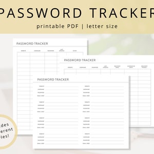 Minimalist Password Tracker PDF for Mental Organization, Printable ...