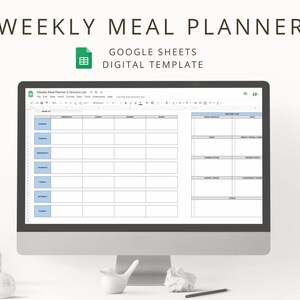 Digital Weekly Meal Planner & Grocery List for Family Meal - Etsy
