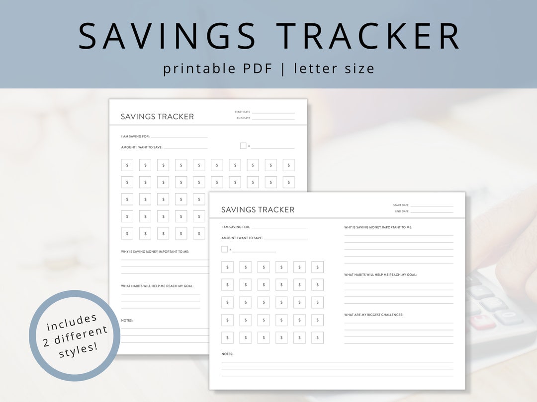 Minimalist Saving Tracker PDF Template for Personal Financial - Etsy