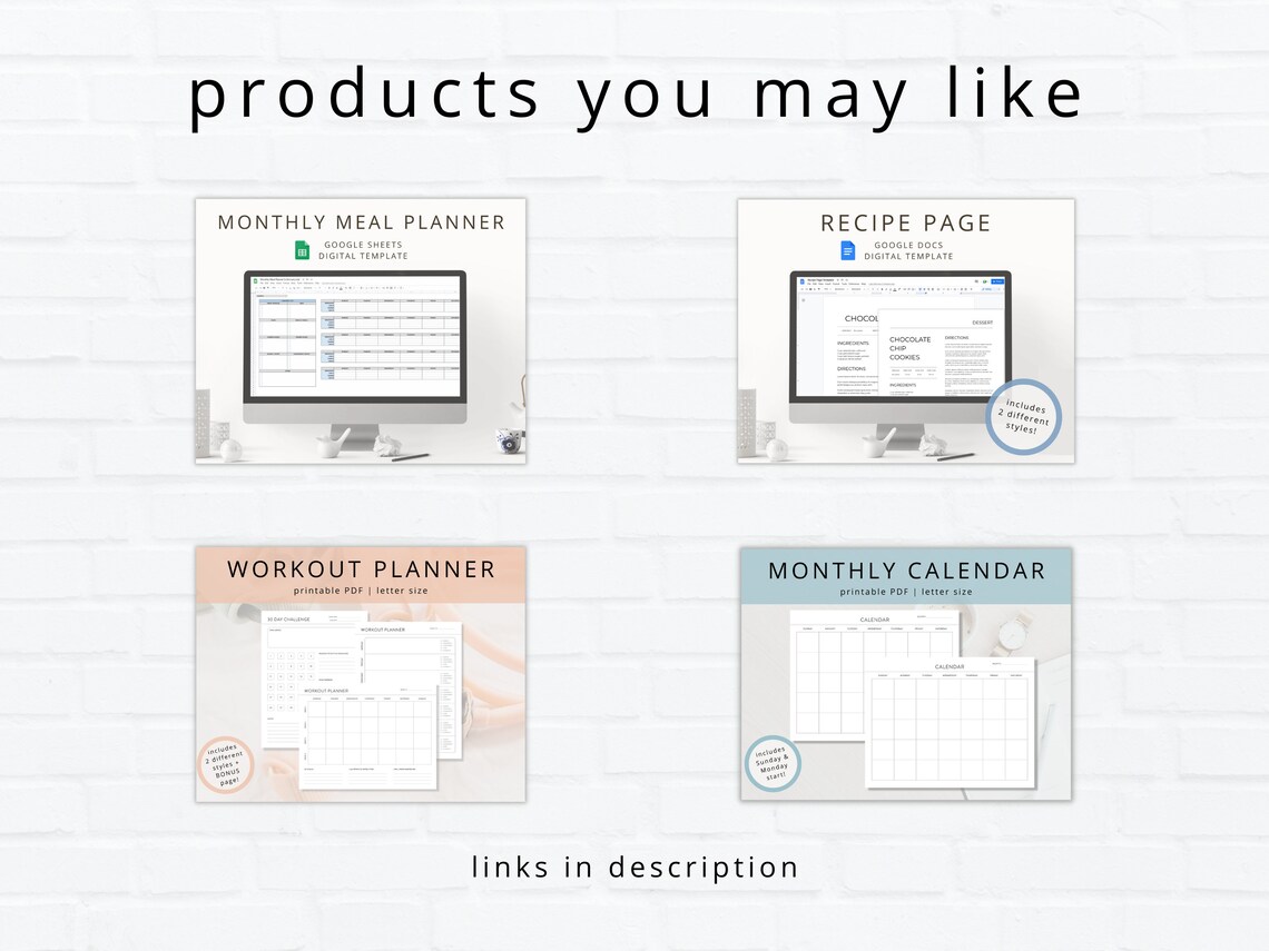 Digital Weekly Meal Planner & Grocery List for Family Meal - Etsy