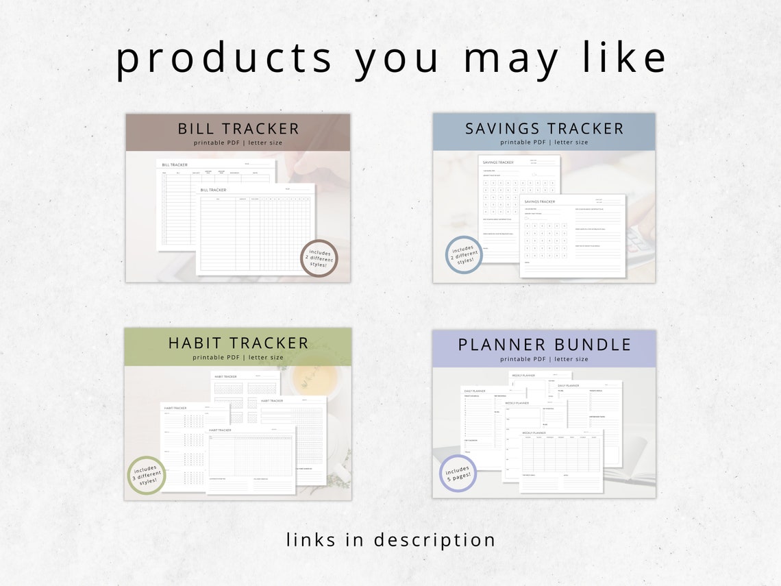 Minimalist Spending Tracker PDF Template for Personal Money Management ...