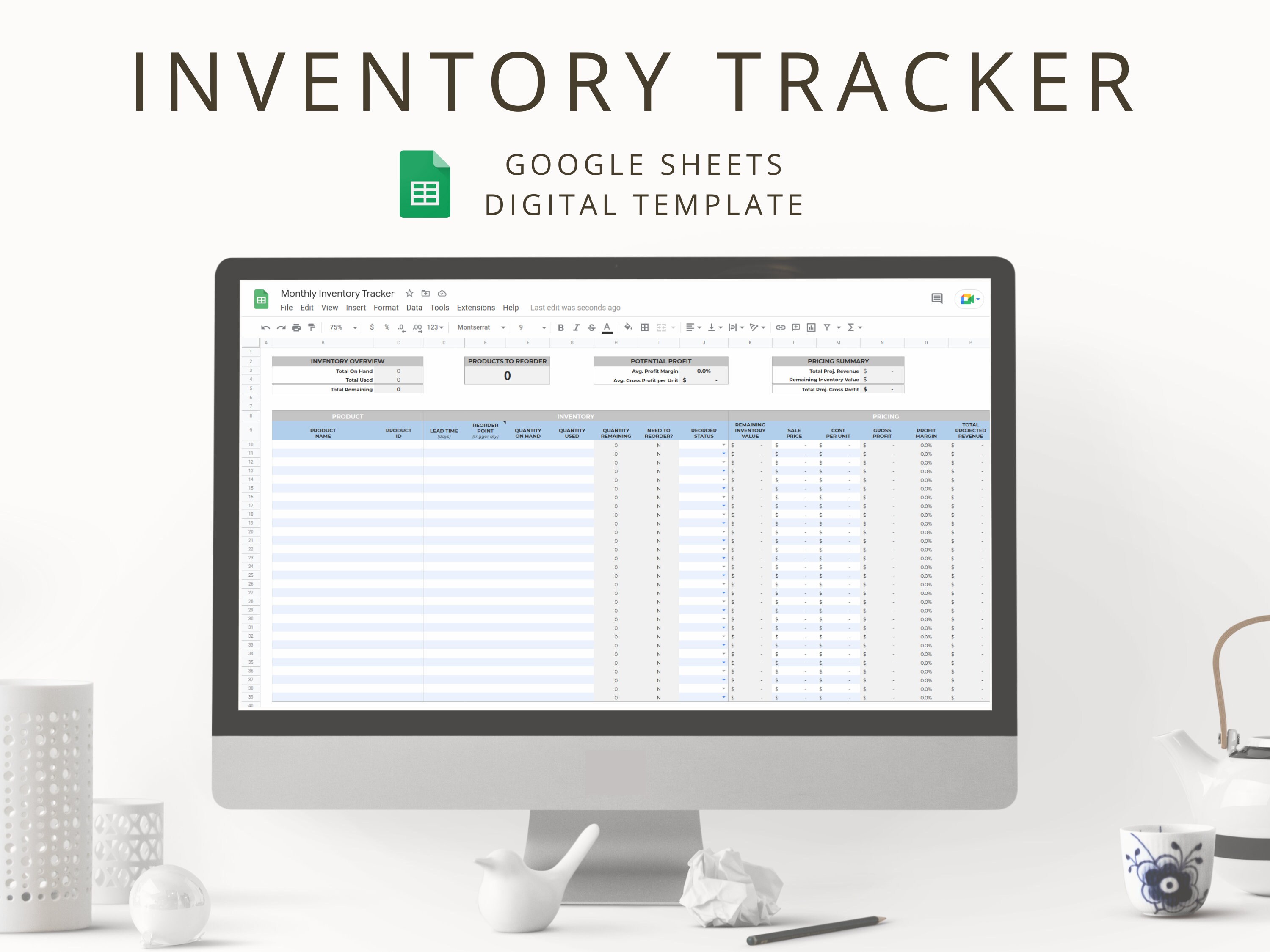Minimalist Digital Inventory Tracker for Supply Chain - Etsy