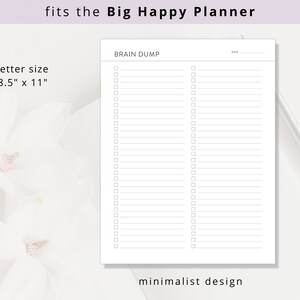 Minimalist Brain Dump PDF Template for Productivity & Time Management ...