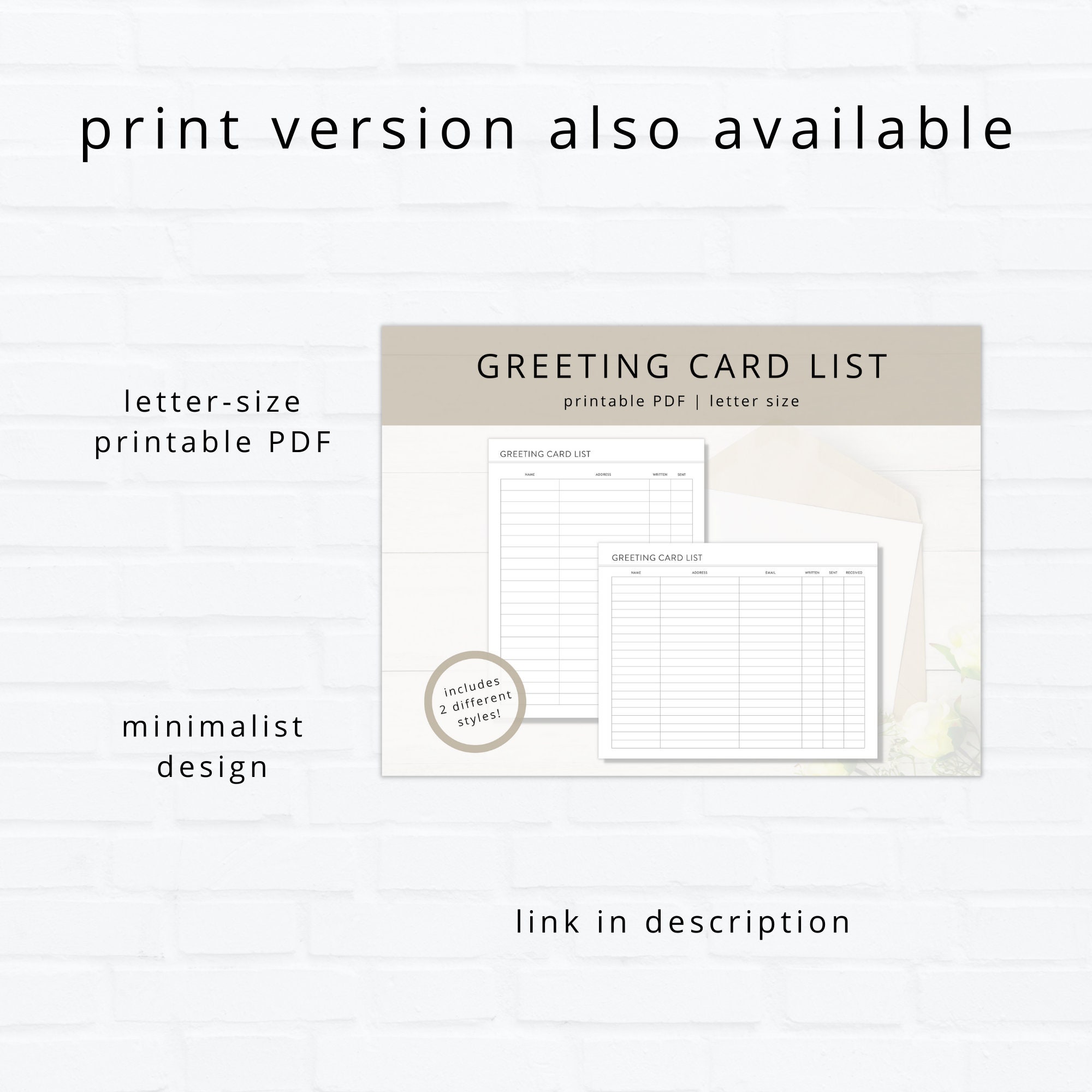 Minimalist Digital Greeting Card Tracker for Personal Contacts ...