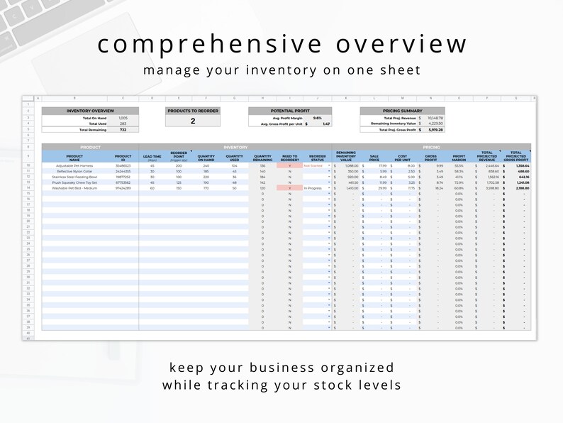 Minimalist Digital Inventory Tracker for Supply Chain - Etsy
