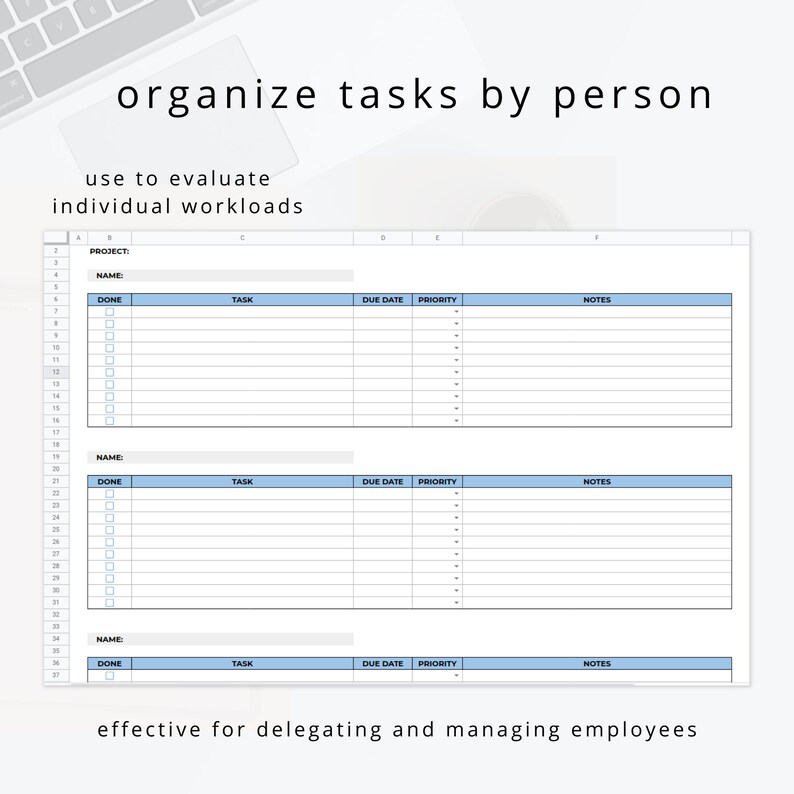 Employee Task List Template: Small Business Team To-do List for Google ...