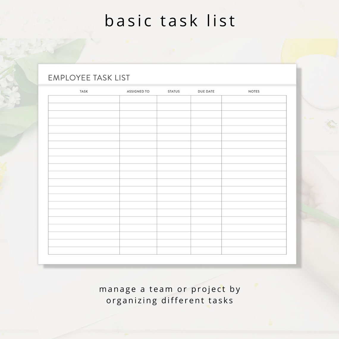 Employee Task List PDF: Printable Project Planner (digital Download) - Etsy