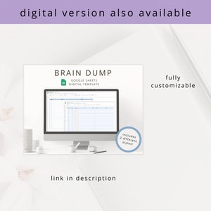 Minimalist Brain Dump PDF Template With Eisenhower Matrix Worksheet ...