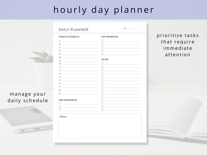 Minimalist Daily & Weekly Printable Planner Bundle Undated - Etsy