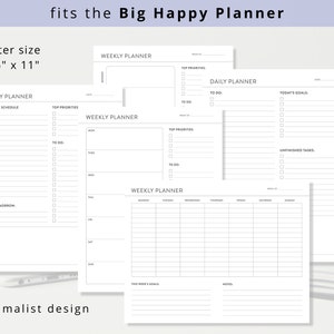 Minimalist Daily & Weekly Printable Planner Bundle Undated | Etsy