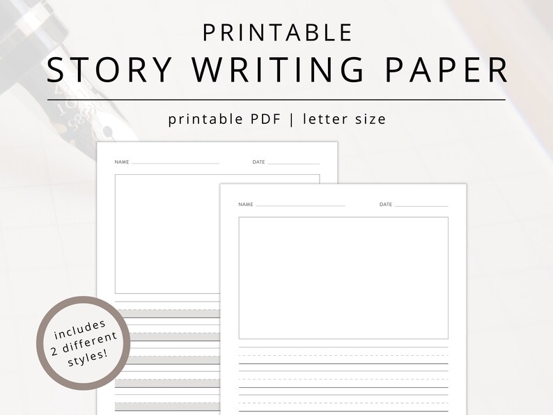 Kids Story Paper PDF for Storytelling, Blank Printable Creative Writing ...