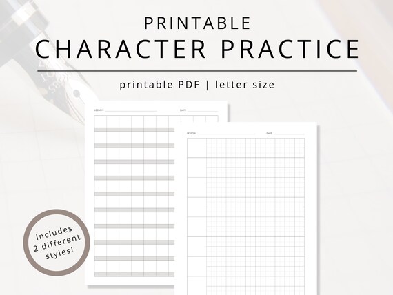 Blank Character-based Language Practice Worksheet PDF for | Etsy