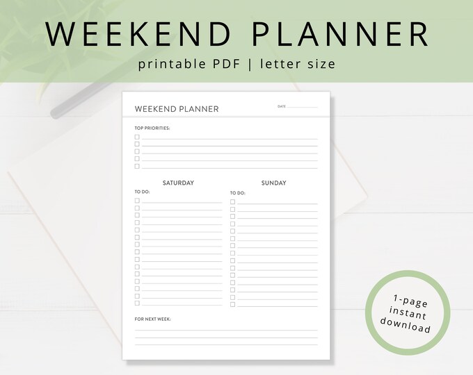 The Great Big Weekend to Do List WFH Planner to Do List Family Planner ...