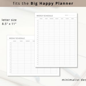 Minimalist Class Schedule PDF Template for School Week Organization ...