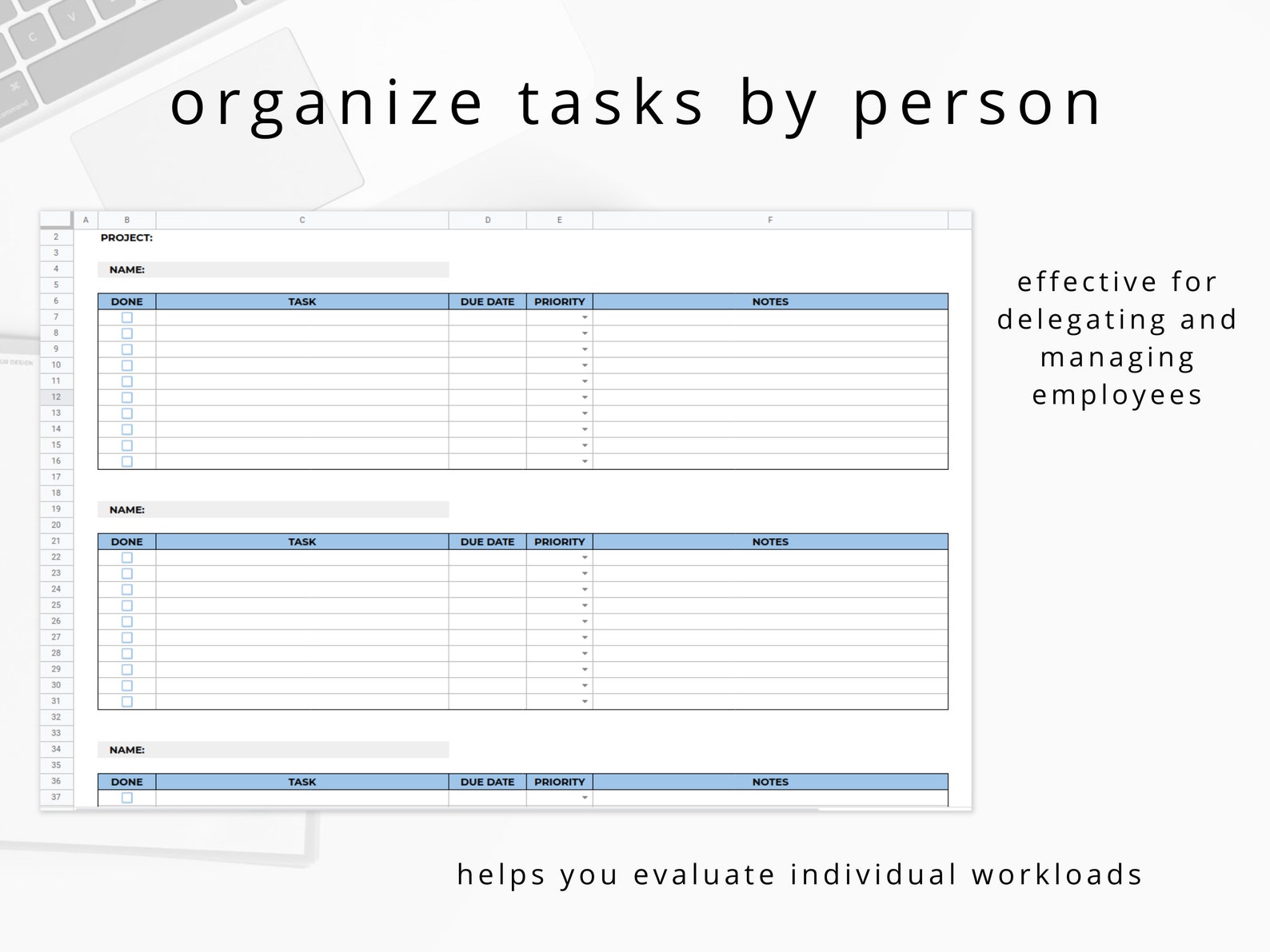Minimalist Digital Employee Task List Template for Project - Etsy