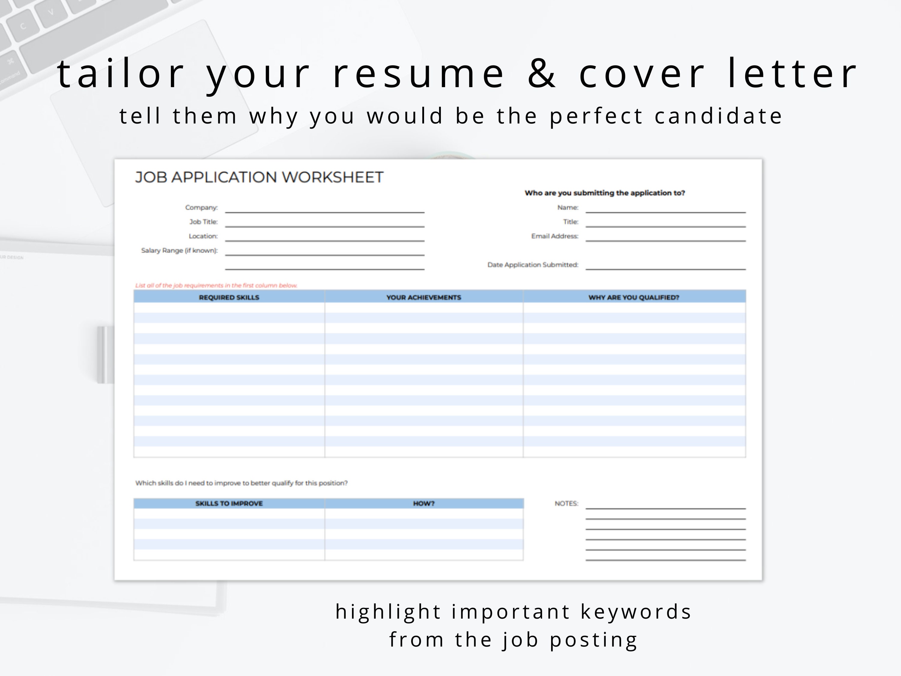 Digital Job Application & Targeted Cover Letter Writing Worksheet for ...
