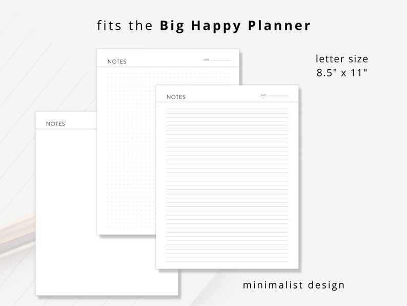 Minimalist Notes Pages PDF, Printable Writing Paper, Dot Grid Template ...